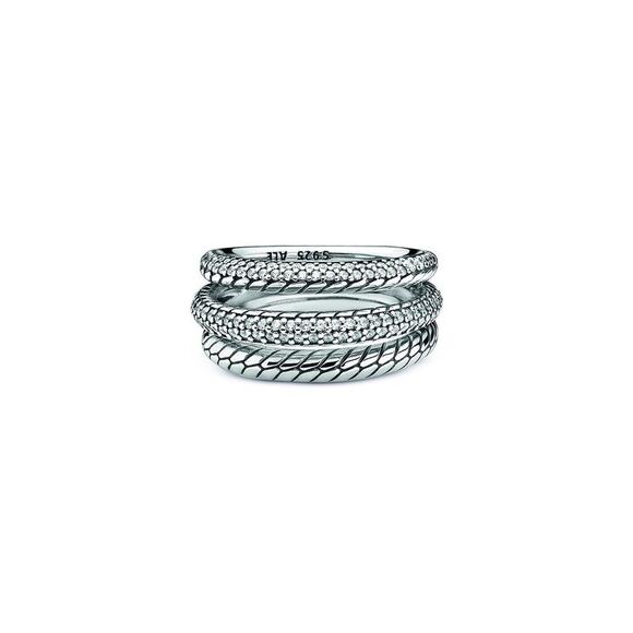 Pandora | Jewelry | Pandora Signature Silver Cz Snake Chain Pattern ...